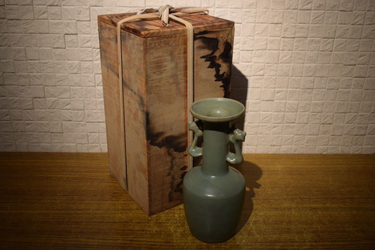 Yahoo!オークション - 【GE】R506【コレクター所蔵品】時代 青磁双耳花...