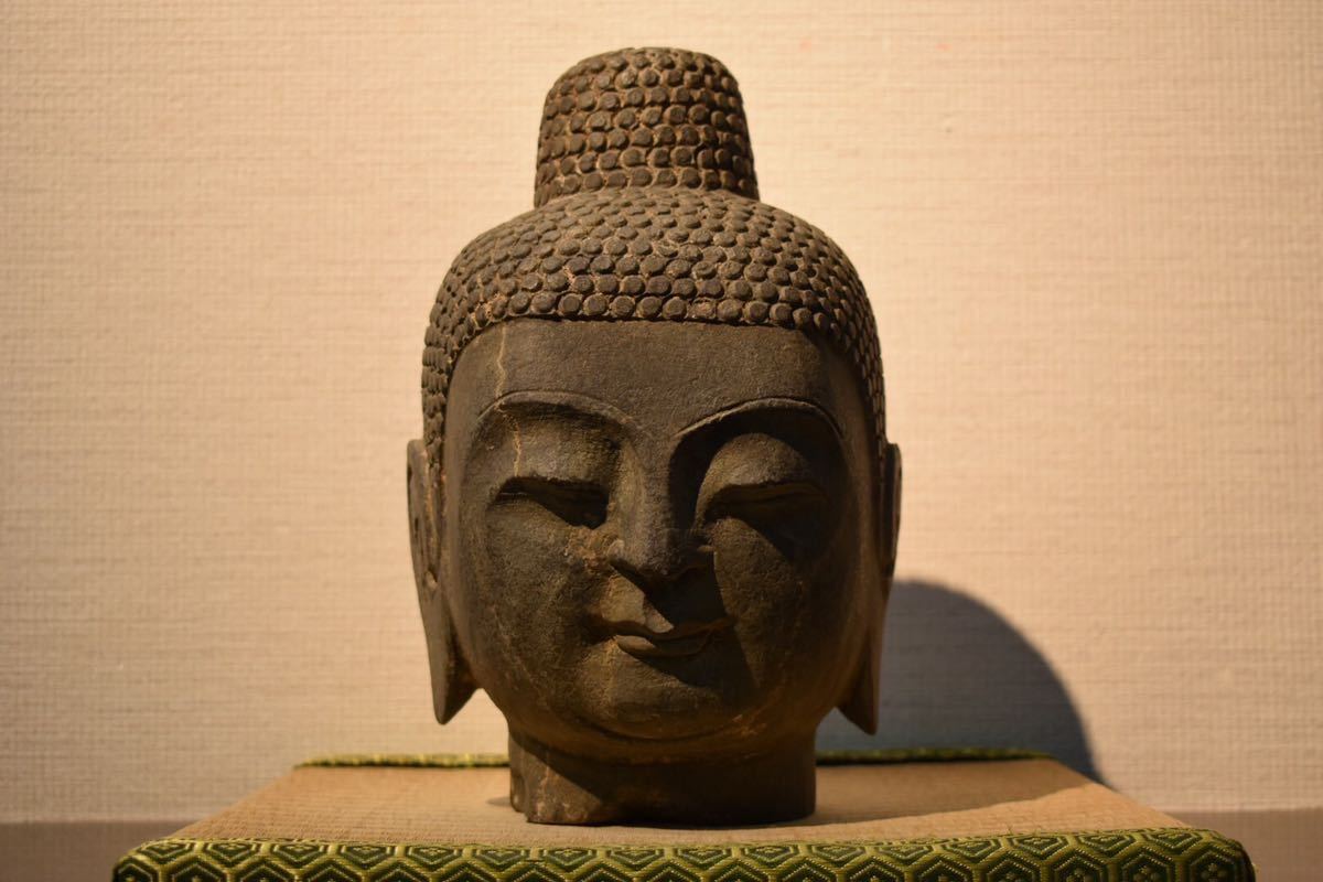 Yahoo!オークション - 【GE】E542【コレクター所蔵品】時代 石仏頭 /石...