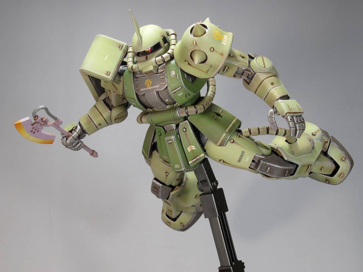 MG 1/100 MS-06F 量産型ザクⅡ 戦場風 改修塗装完成品】|Yahoo MG 1/100 MS-06F 量産型ザクⅡ 戦場風 改修塗装完成品】|Yahoo