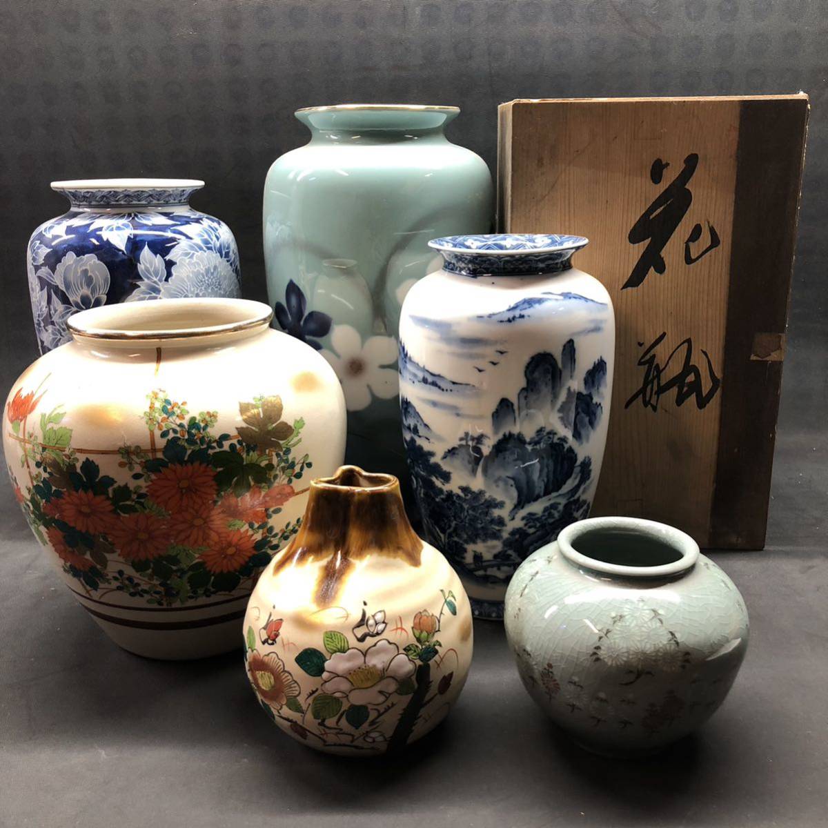 Yahoo!オークション - R241【花瓶 6点 まとめて 】九谷焼 有田焼 花器 ...