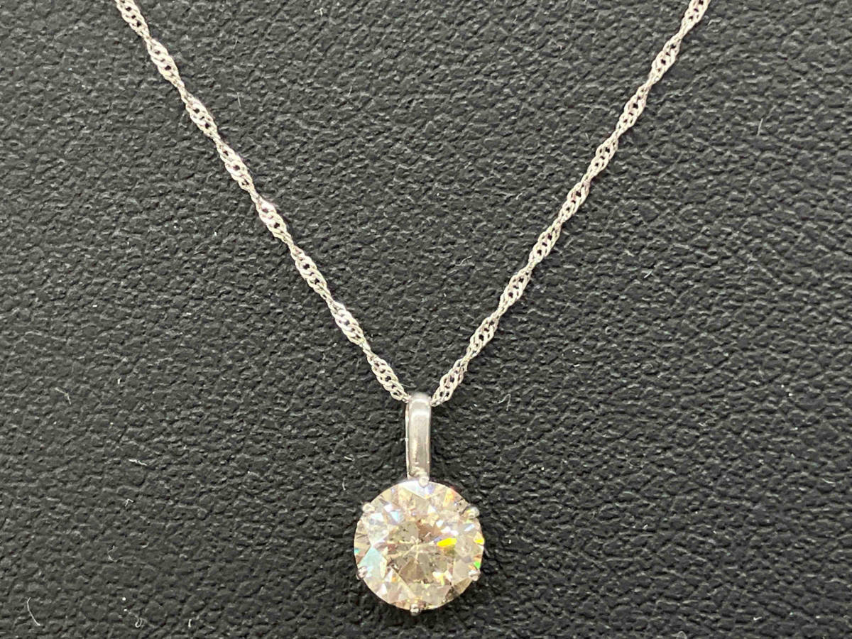 Yahoo!オークション - Pt900／Pt850 天然ダイヤモンド0.7ct 43㎝ 1.0g ...