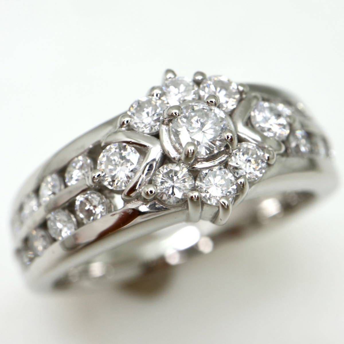 仕上げ済み CrescentVert クレサンベール Pt900 天然ダイヤモンド リング N 8.6g 11.5号 0.68ct diamond ring 指輪 EE0/EF0(プラチナ台 ...