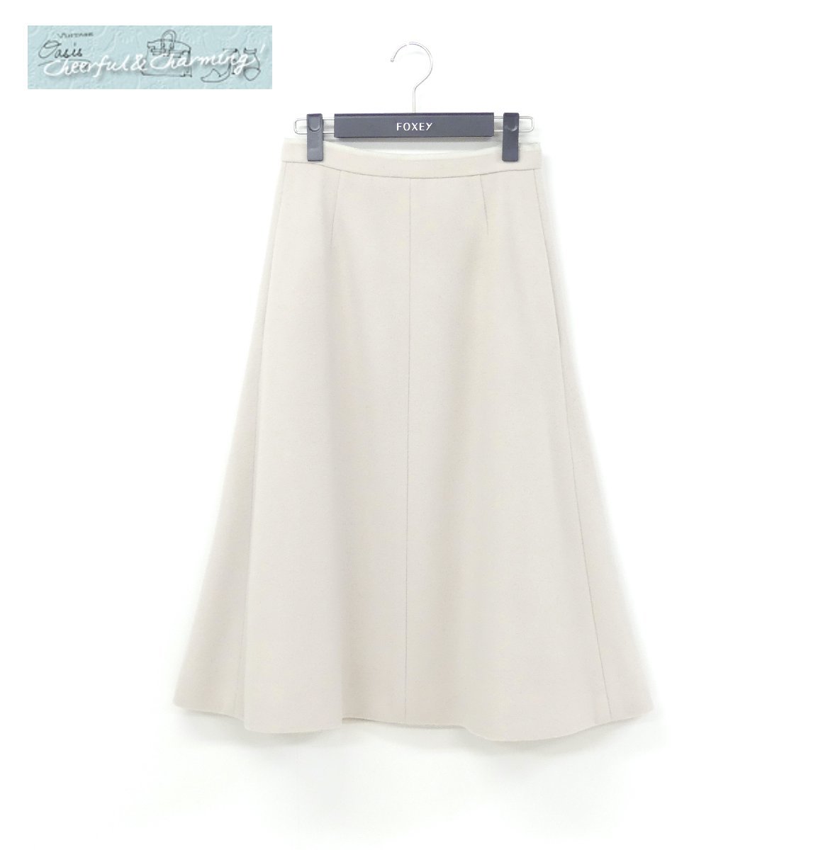 Yahoo!オークション - FOXEY スカート リリーフレア 38 オイスターベー...