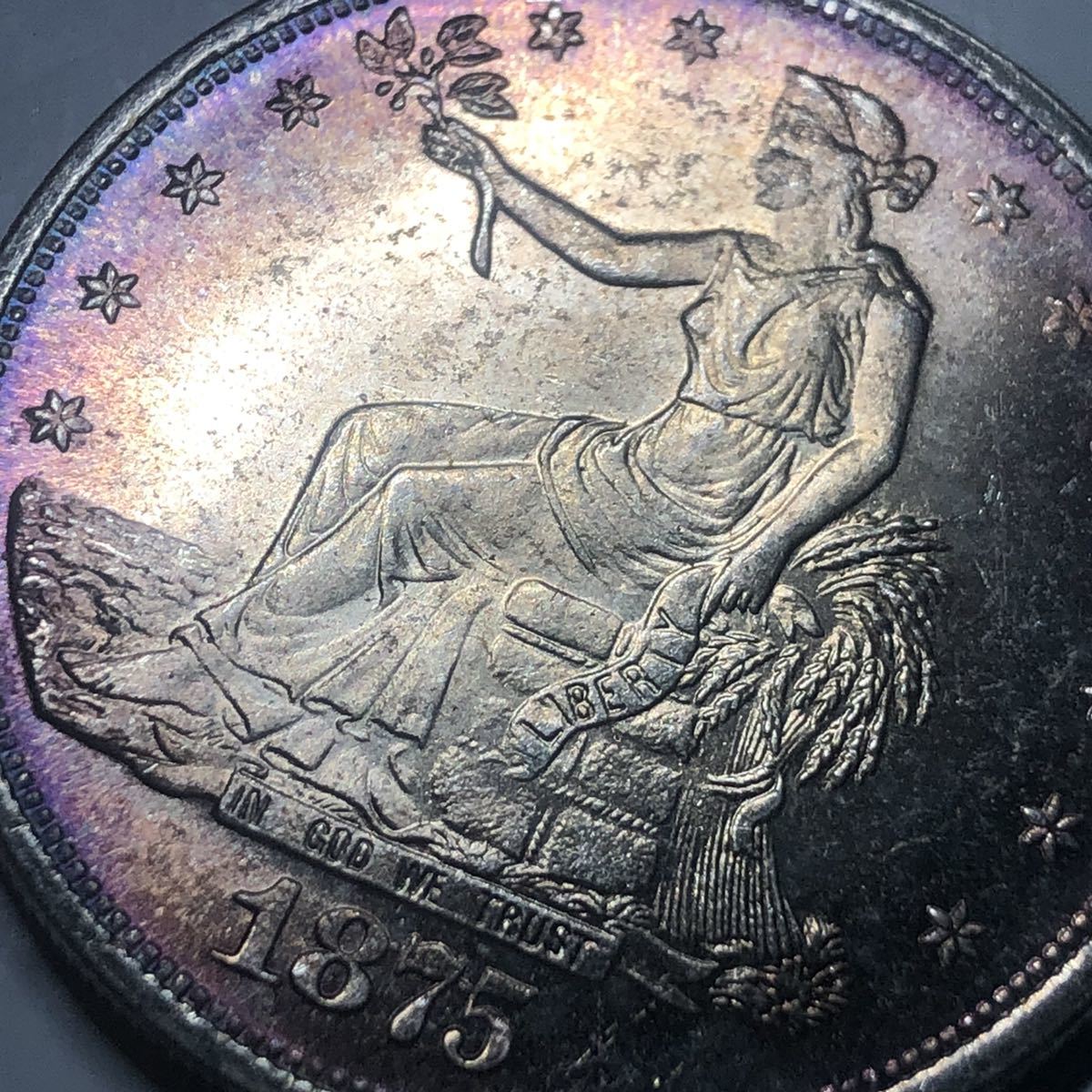 Yahoo!オークション - 古銭 アメリカ トレードダラー 1875年 リバティ ...