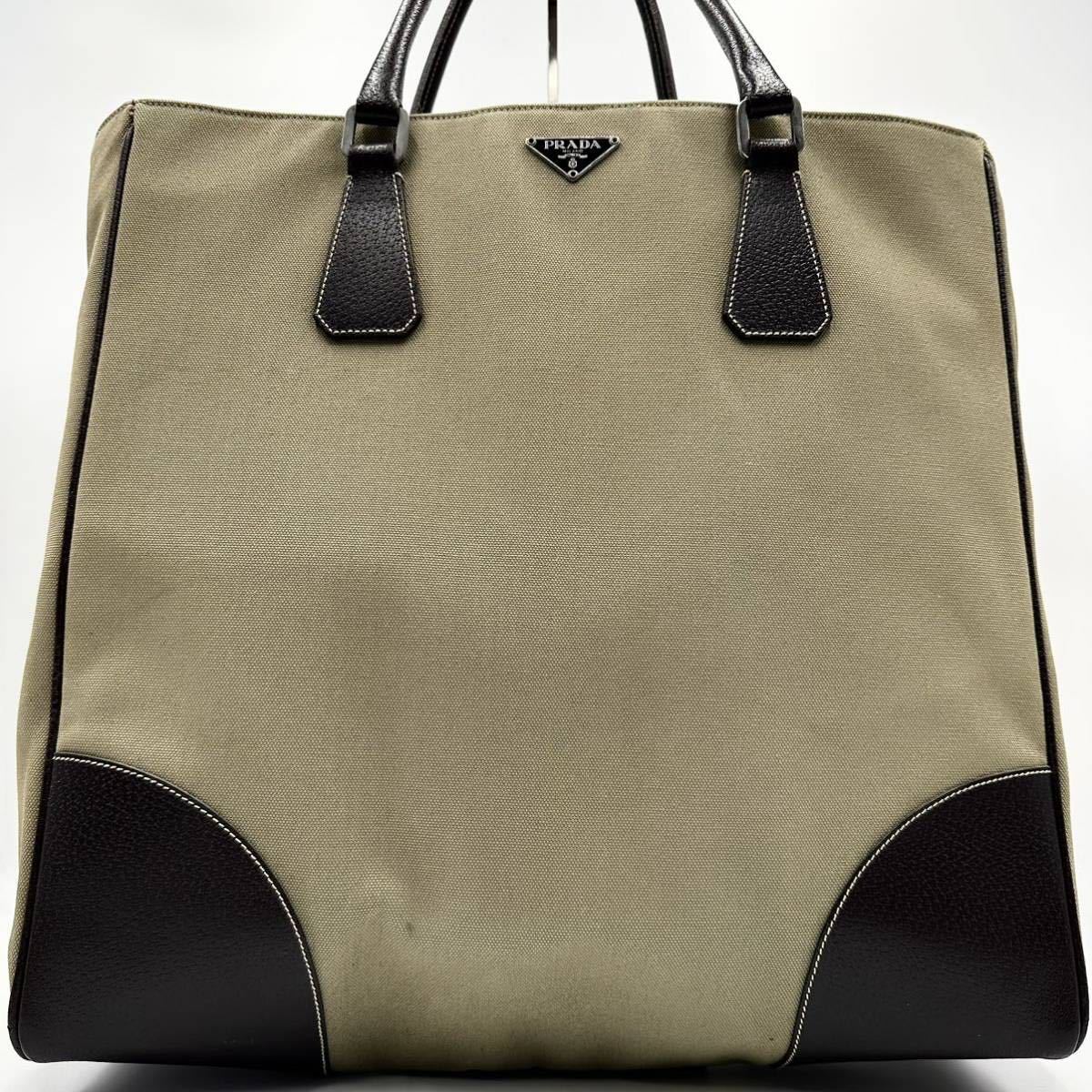 Yahoo!オークション - 1円 A4 PRADA プラダ トートバッグ ハンド 三角...