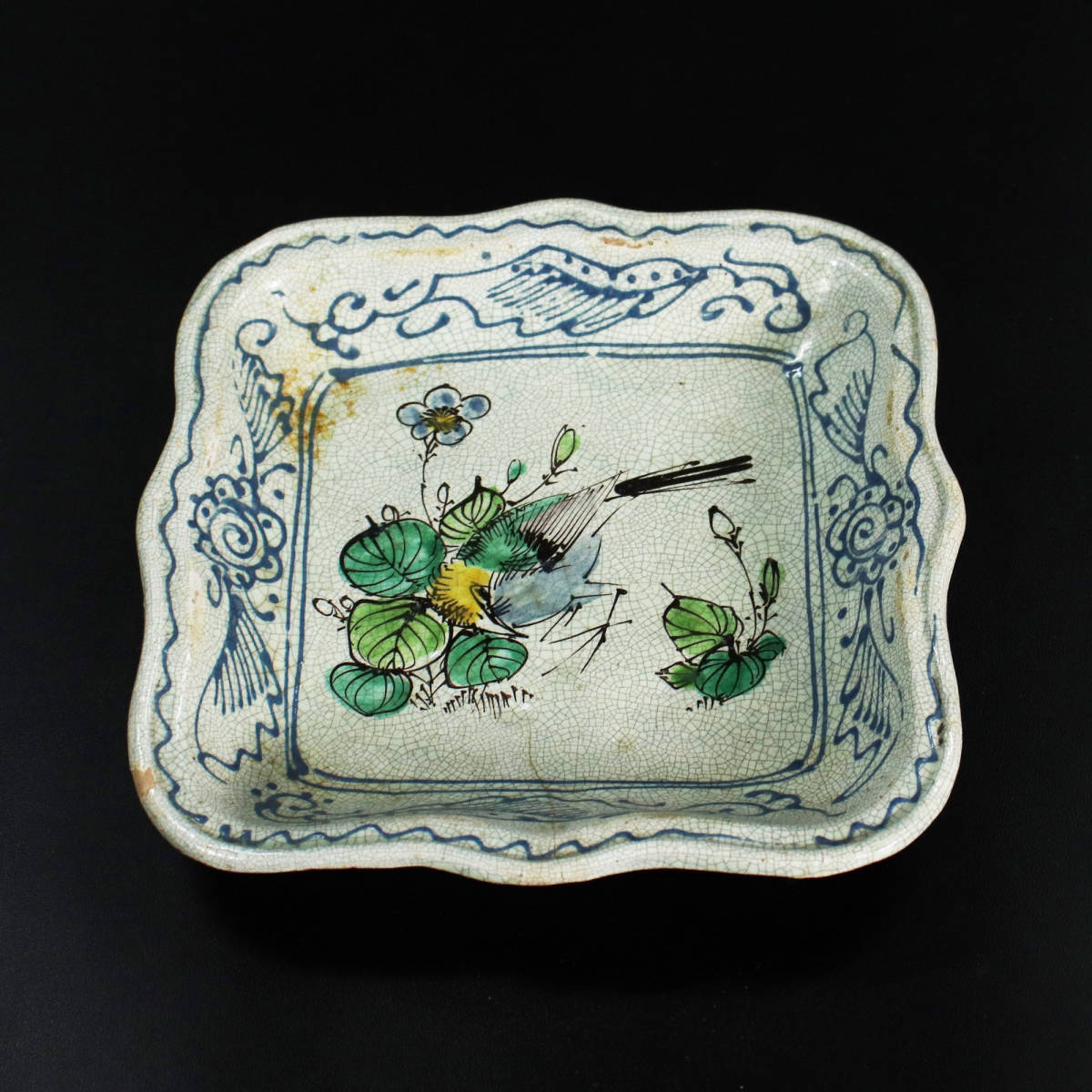 Yahoo!オークション - 《D89》 在銘 色絵 花鳥文皿