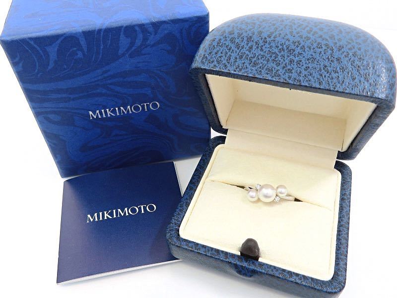 現行モデル】MIKIMOTO ミキモト K18 パール ダイヤモンド リング 現行モデル】MIKIMOTO ミキモト K18 パール ダイヤモンド リング