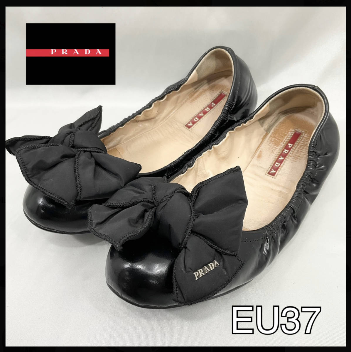 Yahoo!オークション - プラダ PRADA バレエシューズ フラットシューズ ...