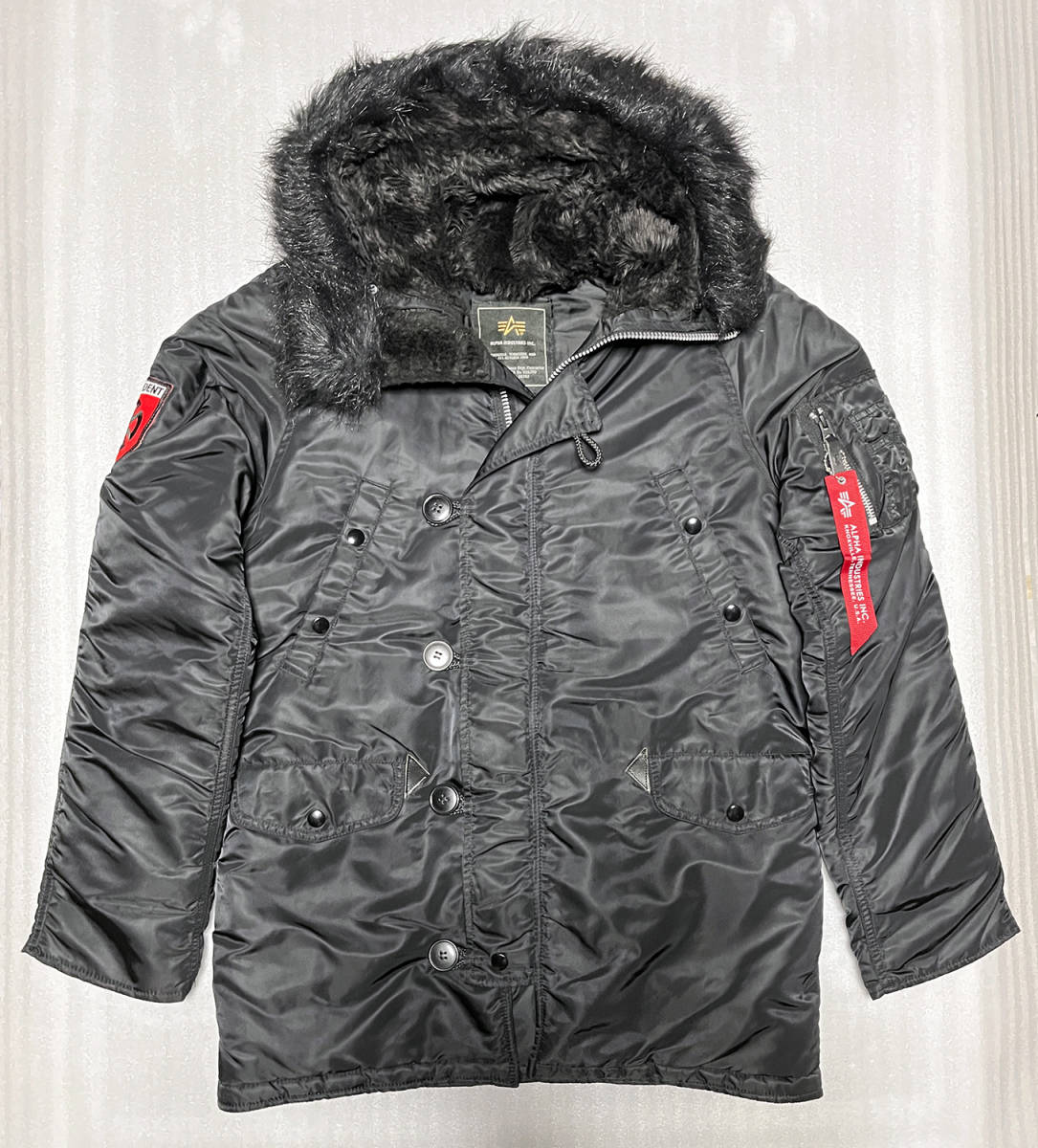 Yahoo!オークション - INDEPENDENT×ALPHA N-3B タイトフィット M ブラ...