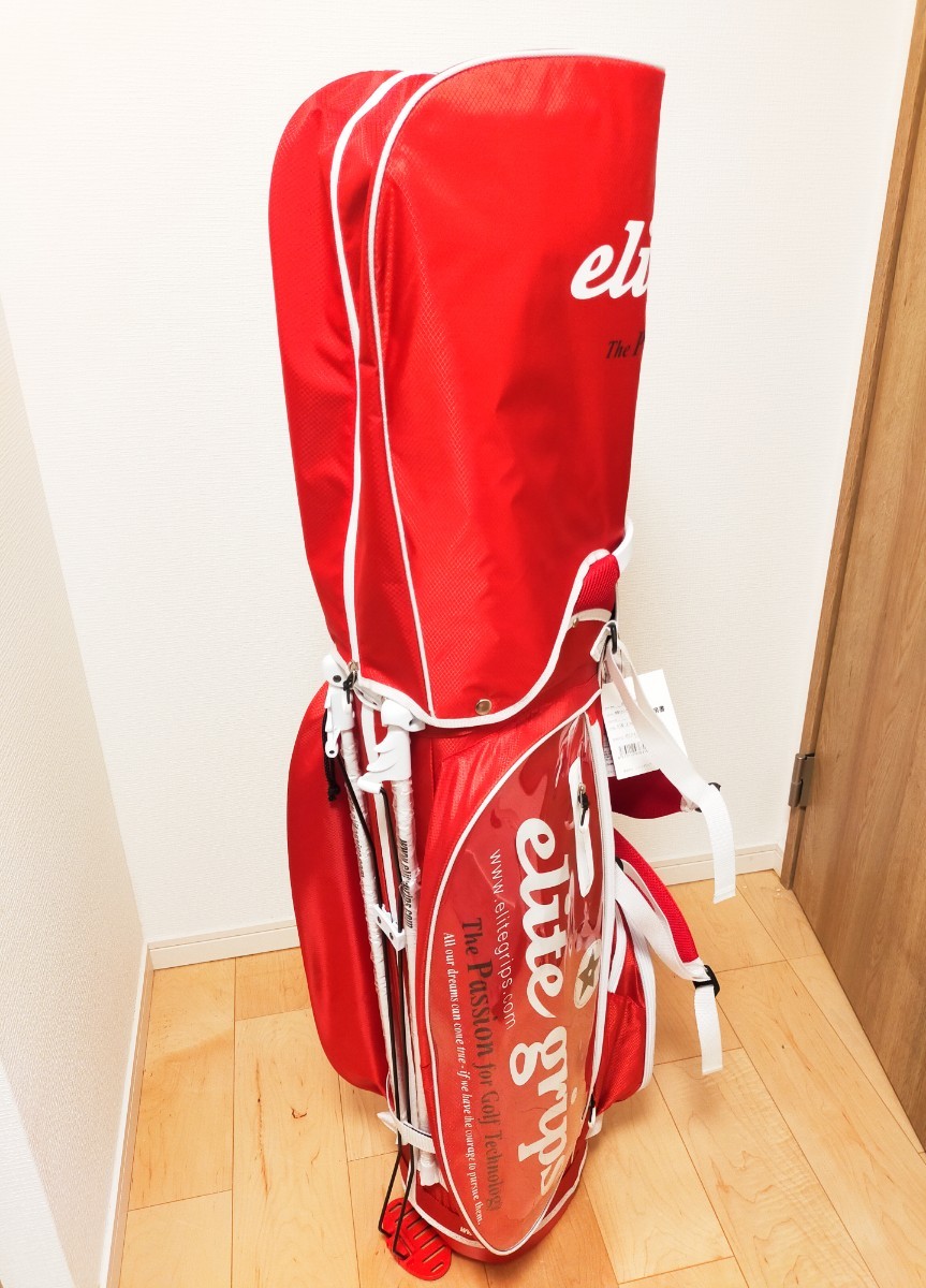 elite grips キャディバッグ EGCB-2104 RED エリートグリップ CaddyBag レッド フード付き ネームタグ付き 軽量 9.5型 約2.3kg(その他)｜売買された ...