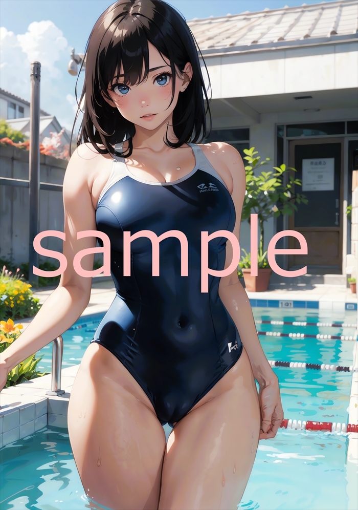 Yahoo!オークション - J79 競泳水着 オリジナルイラスト 女子高生下着 ...