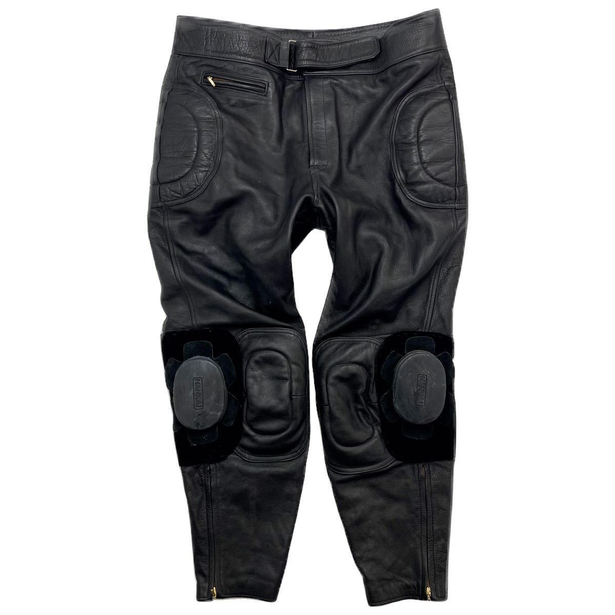 Yahoo!オークション - TOBEL 膝当て 牛革 レザーパンツ ライディングパ...
