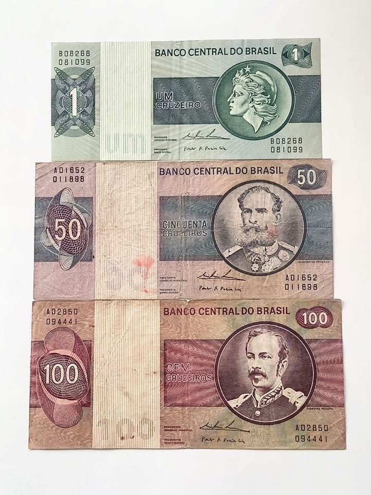 品セール ブラジル紙幣 100クルゼイロ 50クルゼイロ 1クルゼイロ 3枚まとめて 441 898 099(世界)｜売買されたオークション情報、yahooの商品情報をアーカイブ公開 ...