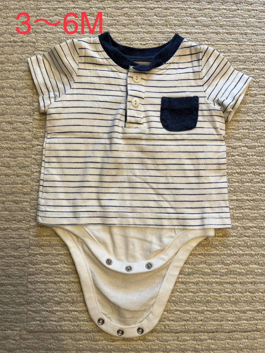 Yahoo!オークション - 3〜6M GAP ギャップ 半袖 Tシャツ風 ロンパース ...