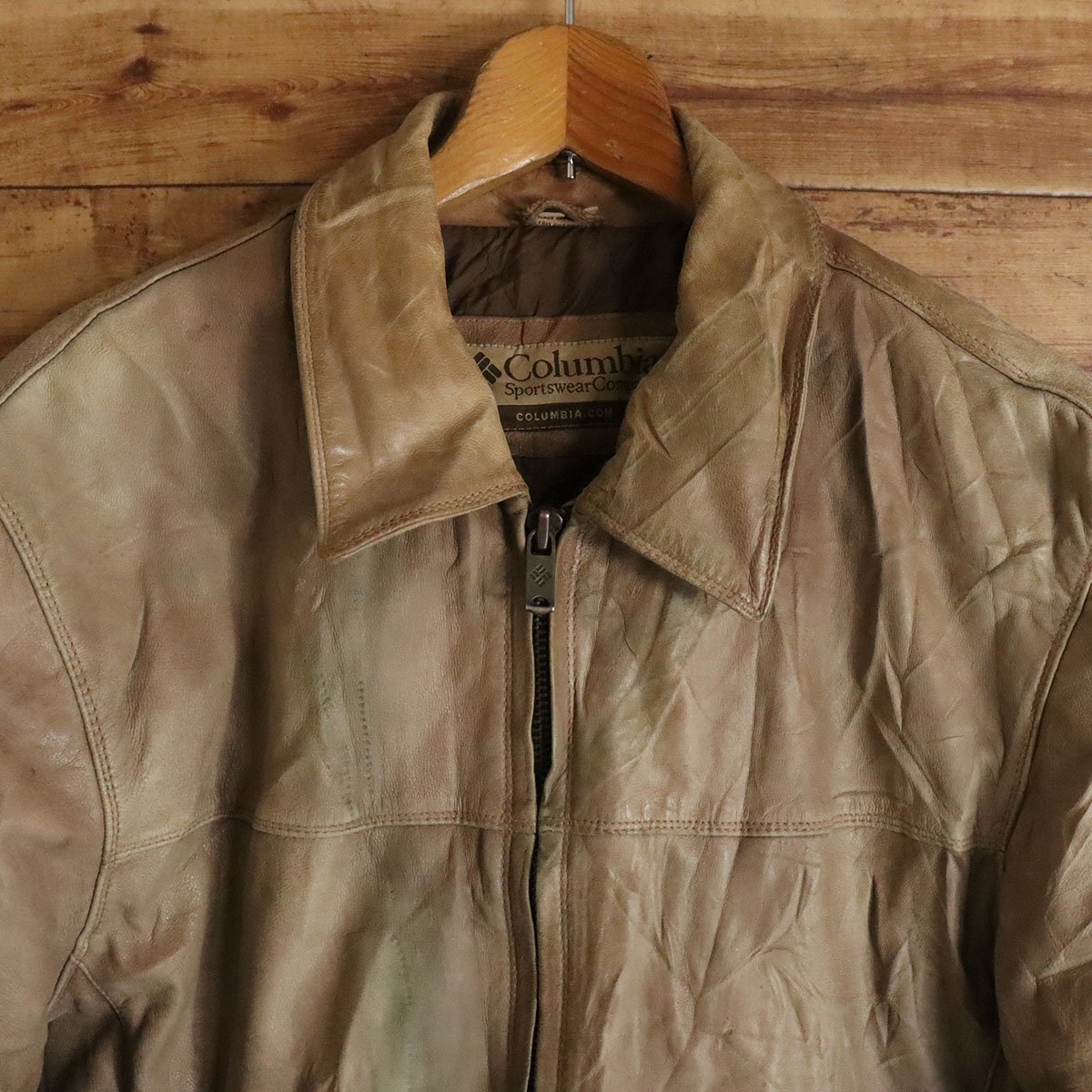 Yahoo!オークション - K2K/Y8.9-1 Columbia コロンビア レザージャケッ...