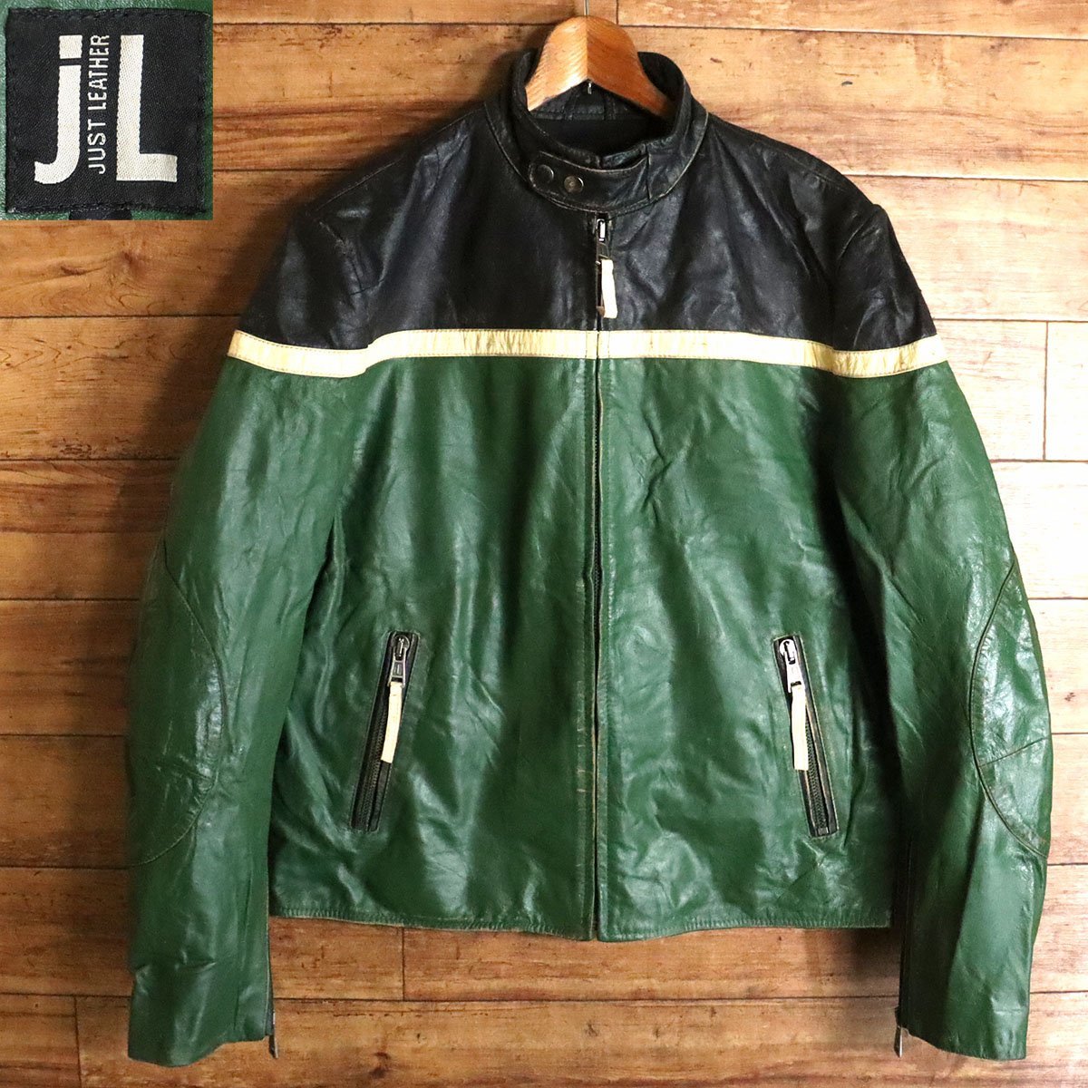 Yahoo!オークション - G3T/Y10.10-3 ユーロ古着 JUST LEATHER シングル...