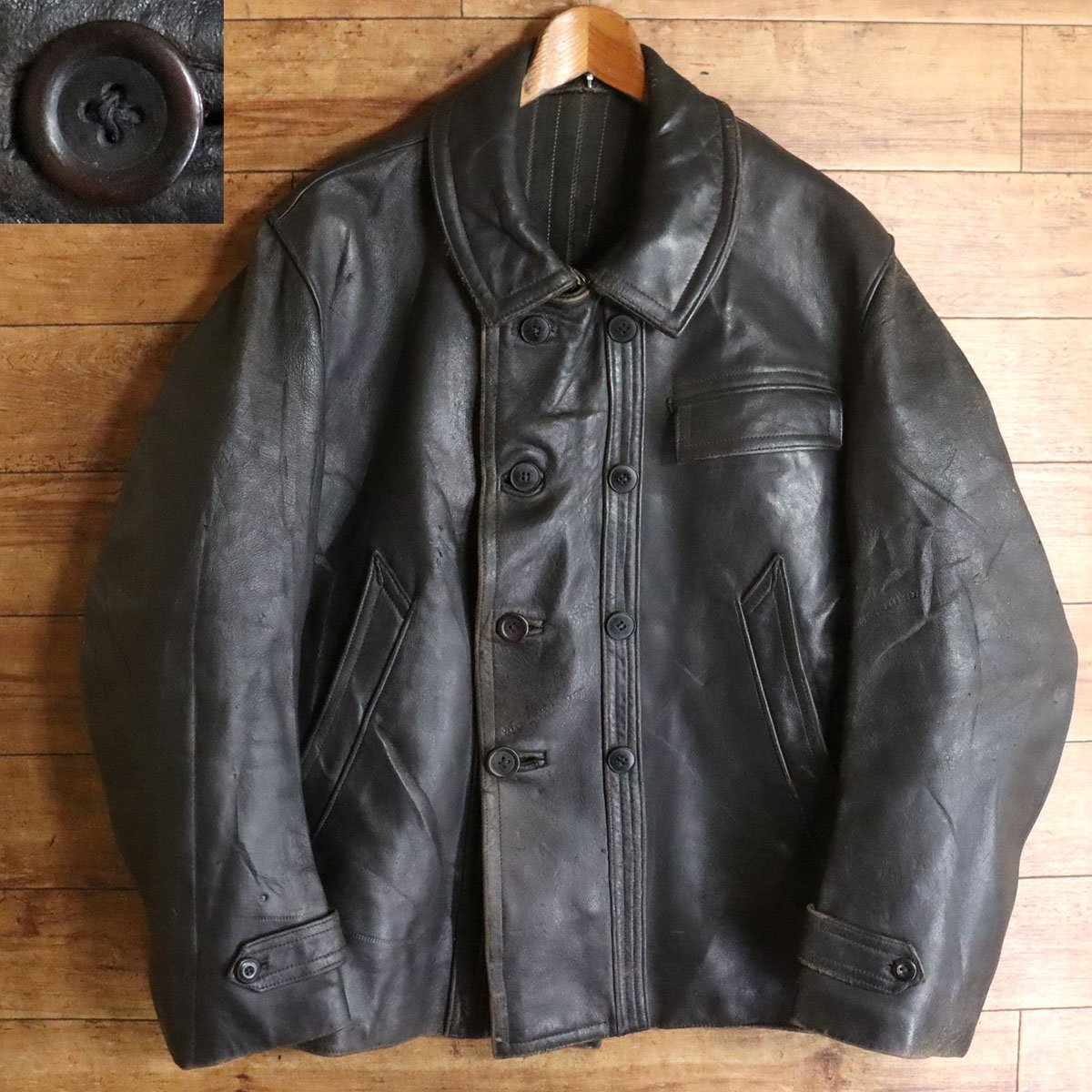 F7T/Y11.6-3 50s ビンテージ フランス コルビジェジャケット 本革 レザーカーコート レザージャケット フレンチ ヴィンテージ(Lサイズ)｜売買されたオークション情報、yahoo ...