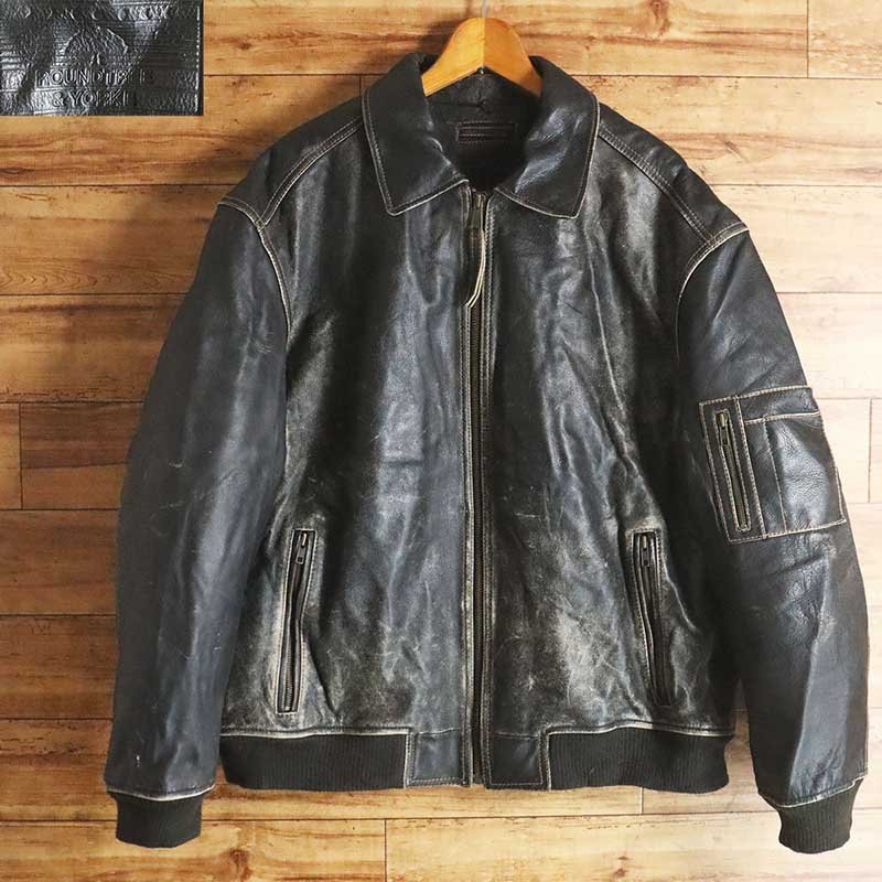 Yahoo!オークション - B10K/Y6.6-2 ROUNDTREE&YORKE レザーフライトジ...