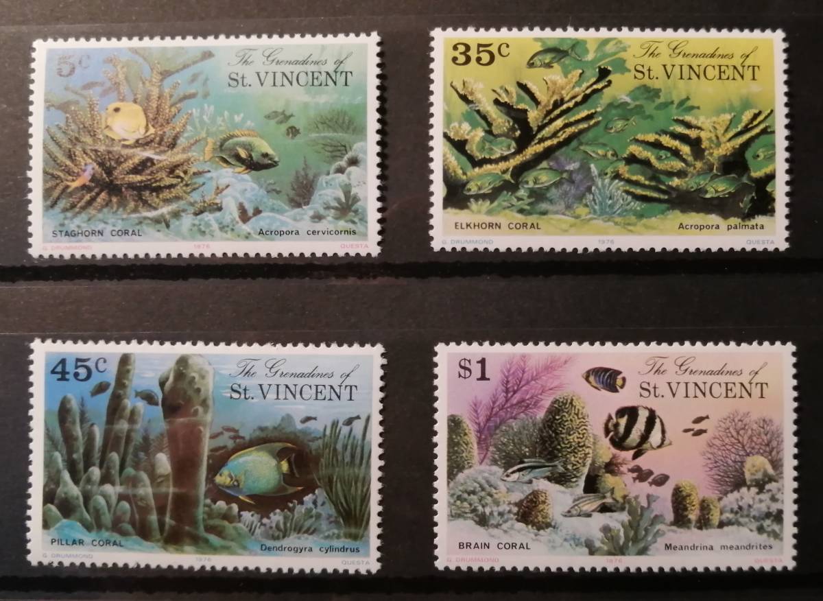 Yahoo!オークション - セントヴィンセント サンゴ(4種) MNH