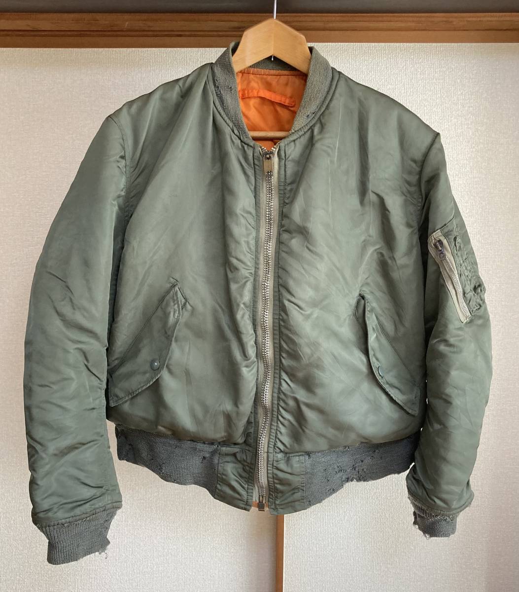 Yahoo!オークション - MA-1 70's 米軍 実物 1973年 MIL-J-8279E MEDIUM...