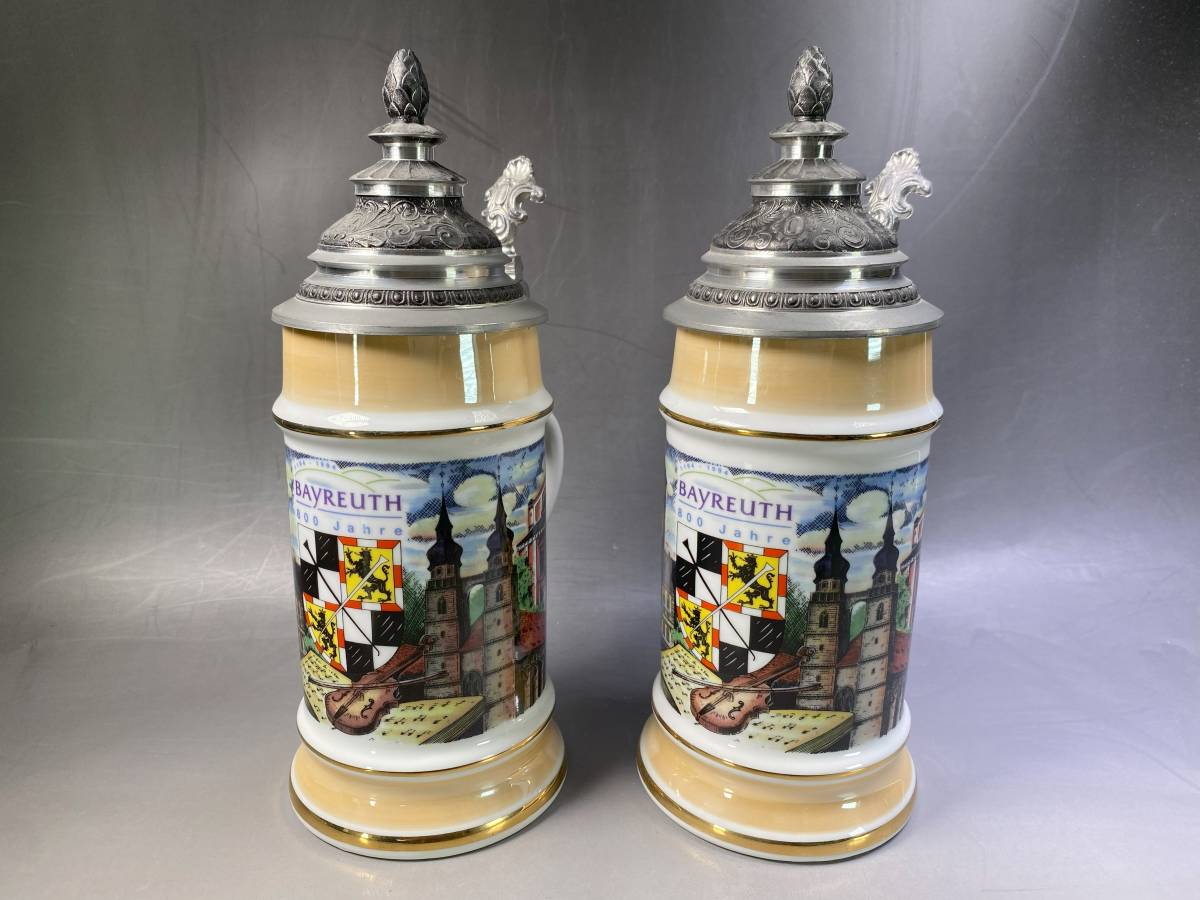 バイロイト 800年記念 1194-1994 ドイツ製 ペア ビアジョッキ ビールグラス 陶器 錫蓋(ビアジョッキ)｜売買されたオークション情報、yahooの商品情報をアーカイブ公開 ...
