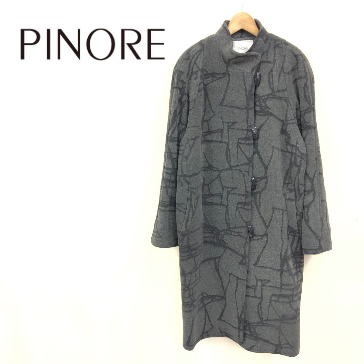 Yahoo!オークション - N1102-K 良品 PINORE ピノーレ 長袖ロングコート...