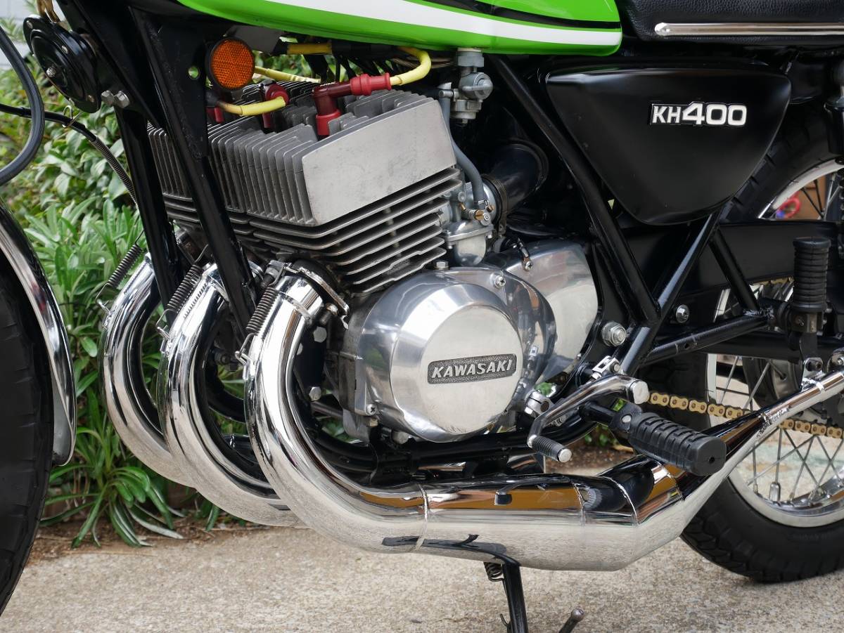 Yahoo!オークション - kawasaki KH400 S3F- カスタム ライムグリーン ...
