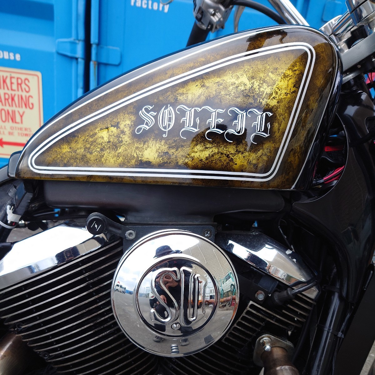 Yahoo!オークション - 【動画有】シャドウ400 NC34 カスタム FRPタンク...