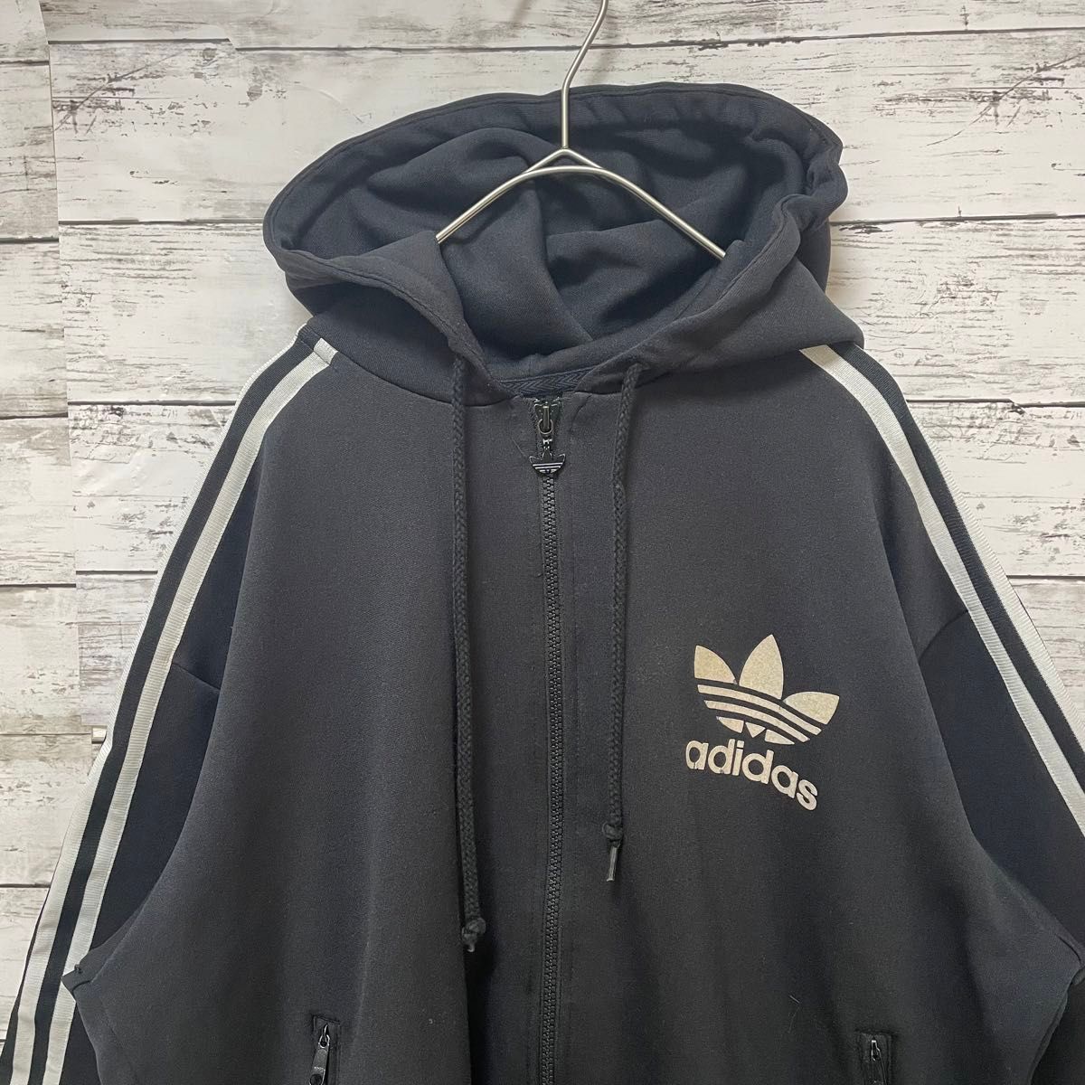 adidas アディダス ジップアップパーカー トレフォイル 三本線 adidas アディダス ジップアップパーカー トレフォイル 三本線
