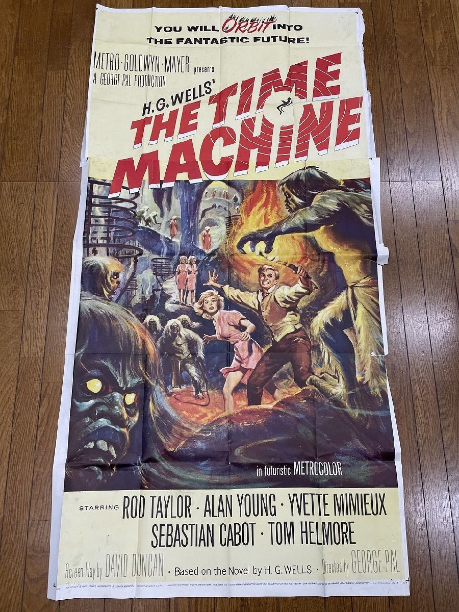 P265 1円 Us版3sh映画ポスター The Time Machine タイム マシン 80万年後の世界へ 監督 ジョージ パル 60