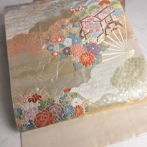 Yahoo!オークション - 3733 雅な季節の花に御所車模様 袋帯 ひまわり