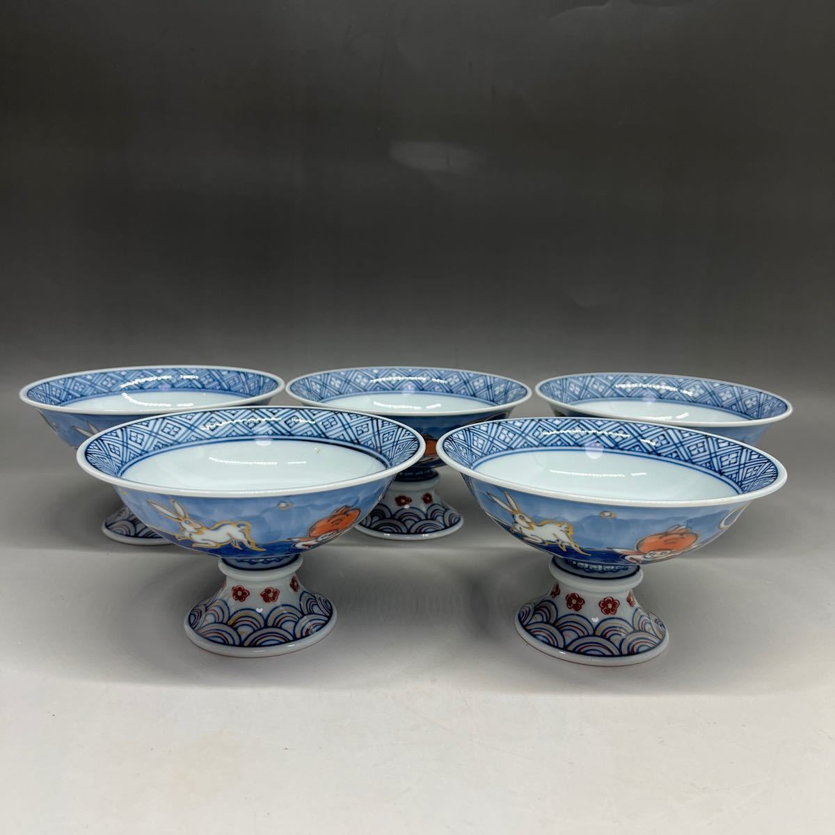 Yahoo!オークション - C547 田代亮秀 亮秀窯 有田焼 染錦 青海兎絵 デ...