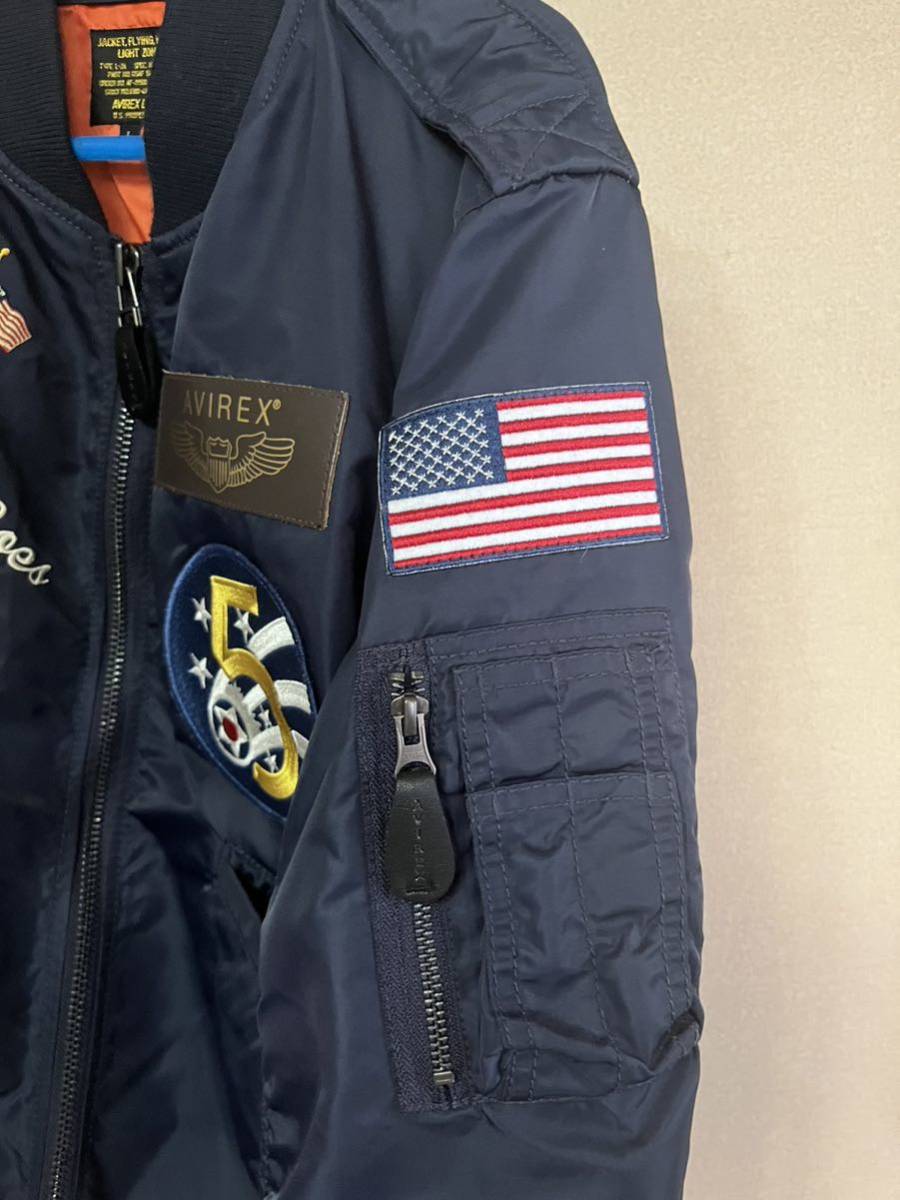 Yahoo!オークション - 美品 AVIREX レザーワッペン＆刺繍カスタム L-2A...