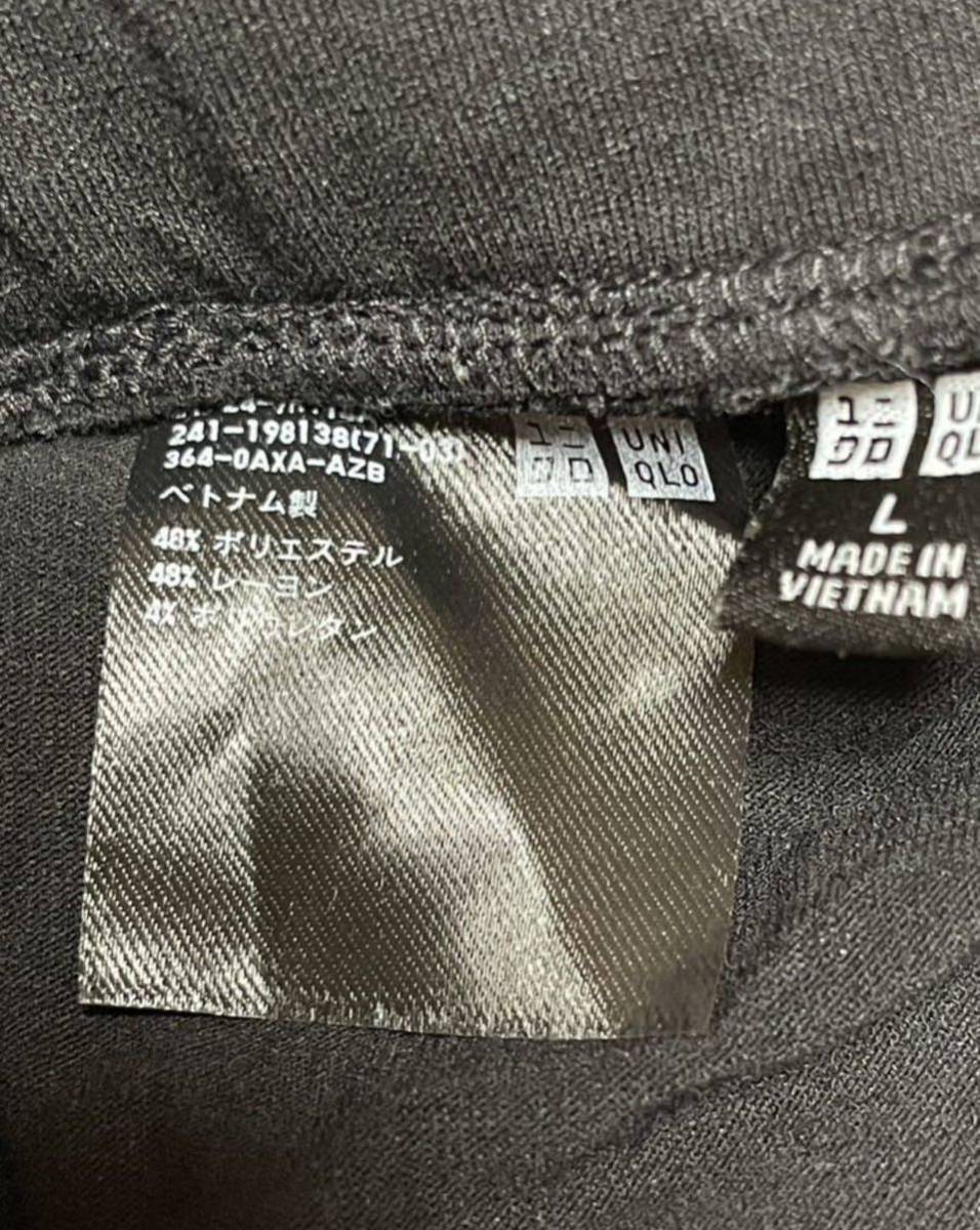 日本代購代標第一品牌【樂淘letao】－UNIQLO ユニクロ ロングガウチョ パンツ スカッツ Lサイズ 黒 ブラック ウエストゴム ストレッチ キュロット マキシ丈 左右ポケットあり