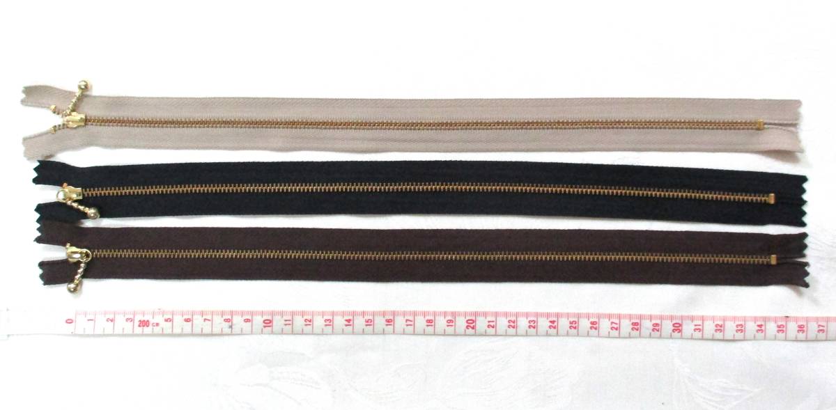 日本代購代標第一品牌【樂淘letao】－35cmファスナー15本セット★ベージュ・黒・茶色 YKK