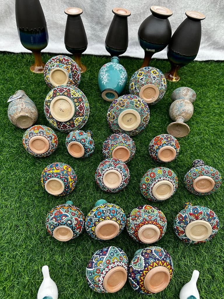 花瓶、イラン ペルシア ハメダン ラルジン 手作り花瓶、まとめ 花瓶、イラン ペルシア ハメダン ラルジン 手作り花瓶、まとめ