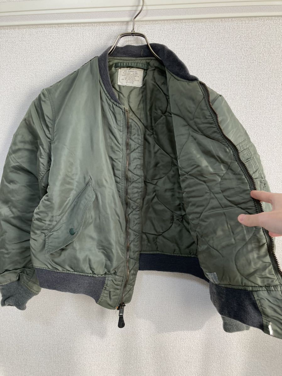 80s 米軍実物 MA-1 8279G グランドクルー フライトジャケット ミリタリー USAF ALPHA社製 ビンテージ サイズS 70s 60s L-2B CWU-45 M-65(S ...