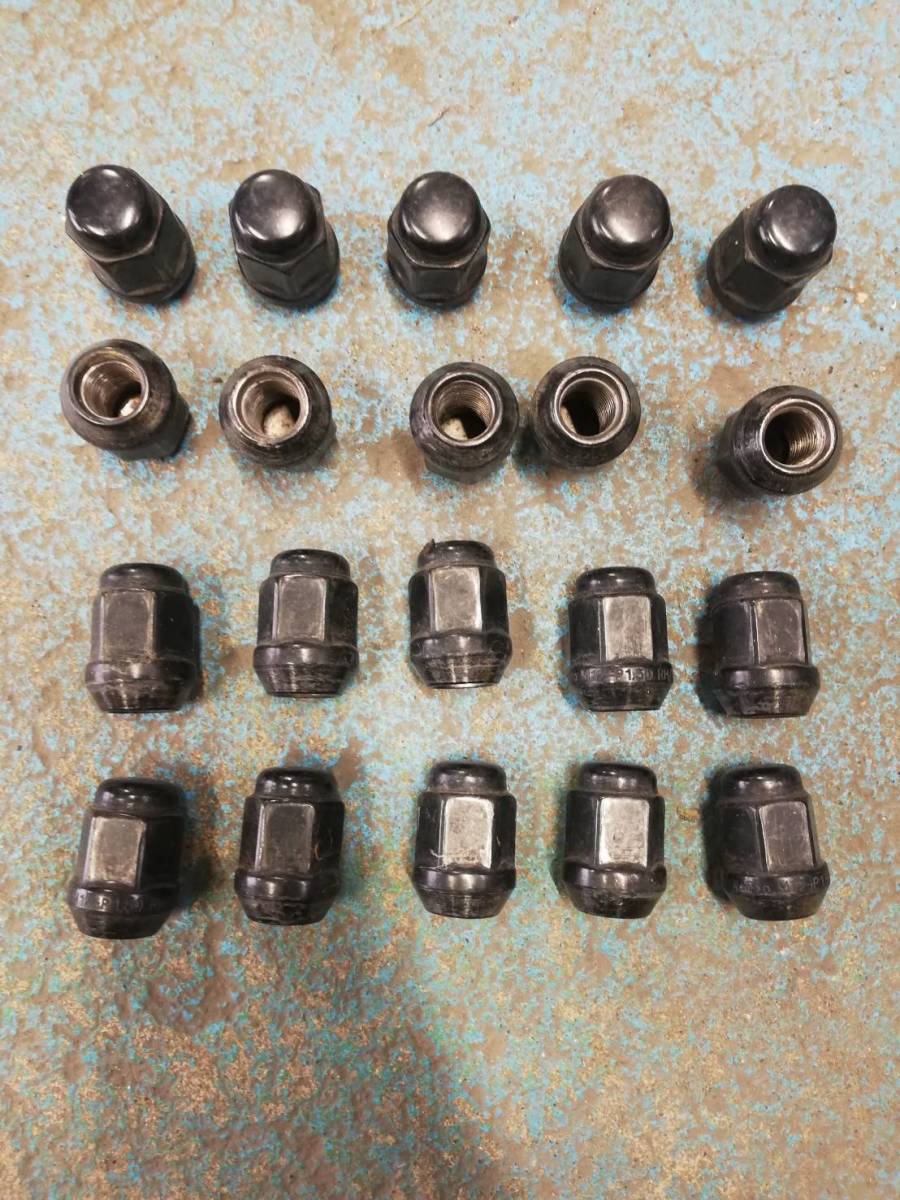 日本代購代標第一品牌【樂淘letao】－袋ナット 19HEX M12 × P1.5 20個セット ブラック トヨタ・マツダ・ダイハツ・ミツビシ・ホンダ 中古