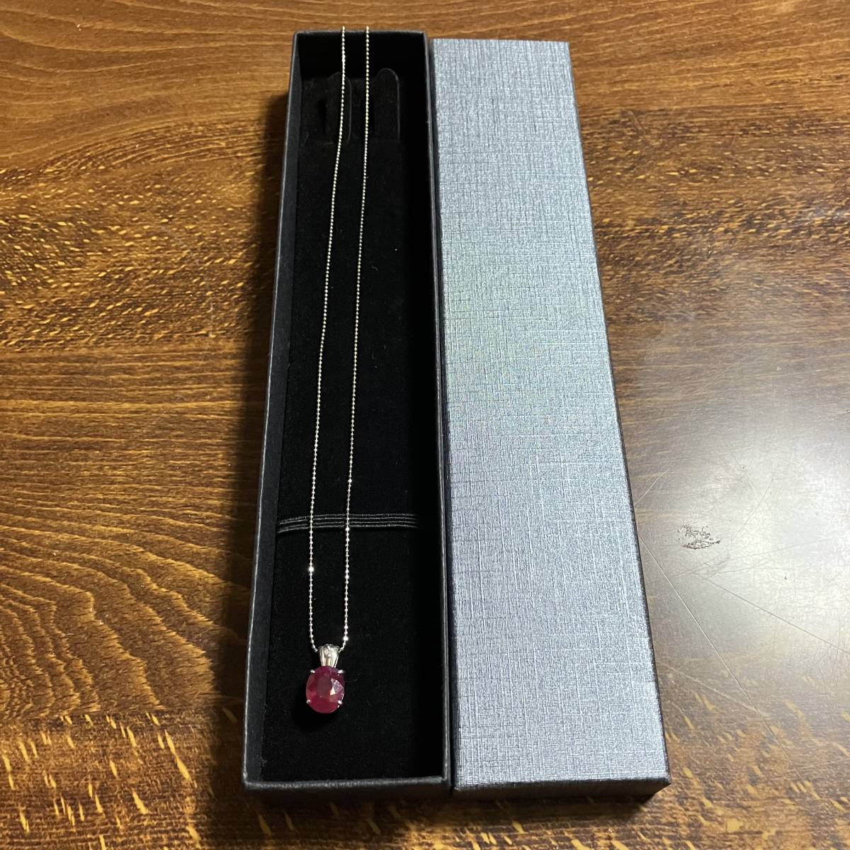 Yahoo!オークション - 未使用 新品 天然ルビー 4ct ダイヤネックレス 3...