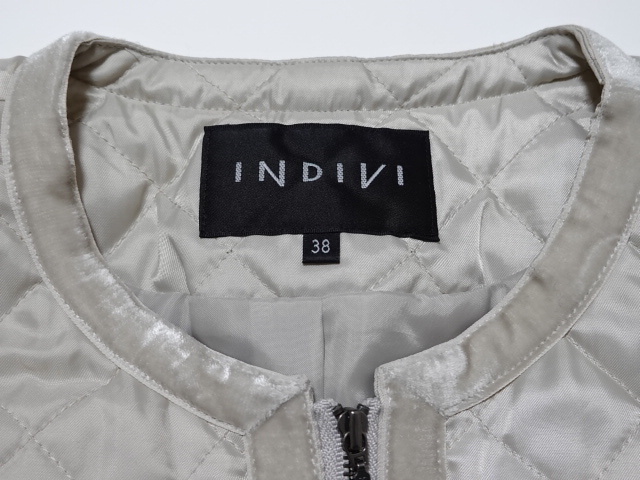 1217 INDIVI インディヴィ 中綿 ノーカラージャケット 38(ジャンパー、ブルゾン)｜売買されたオークション情報、yahooの商品情報をアーカイブ公開 - オークファン（aucfan ...