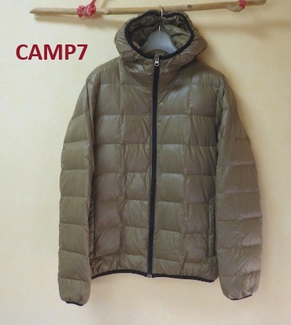 Yahoo!オークション - CAMP7キャンプ7ダウンジャケットMベージュ フー...