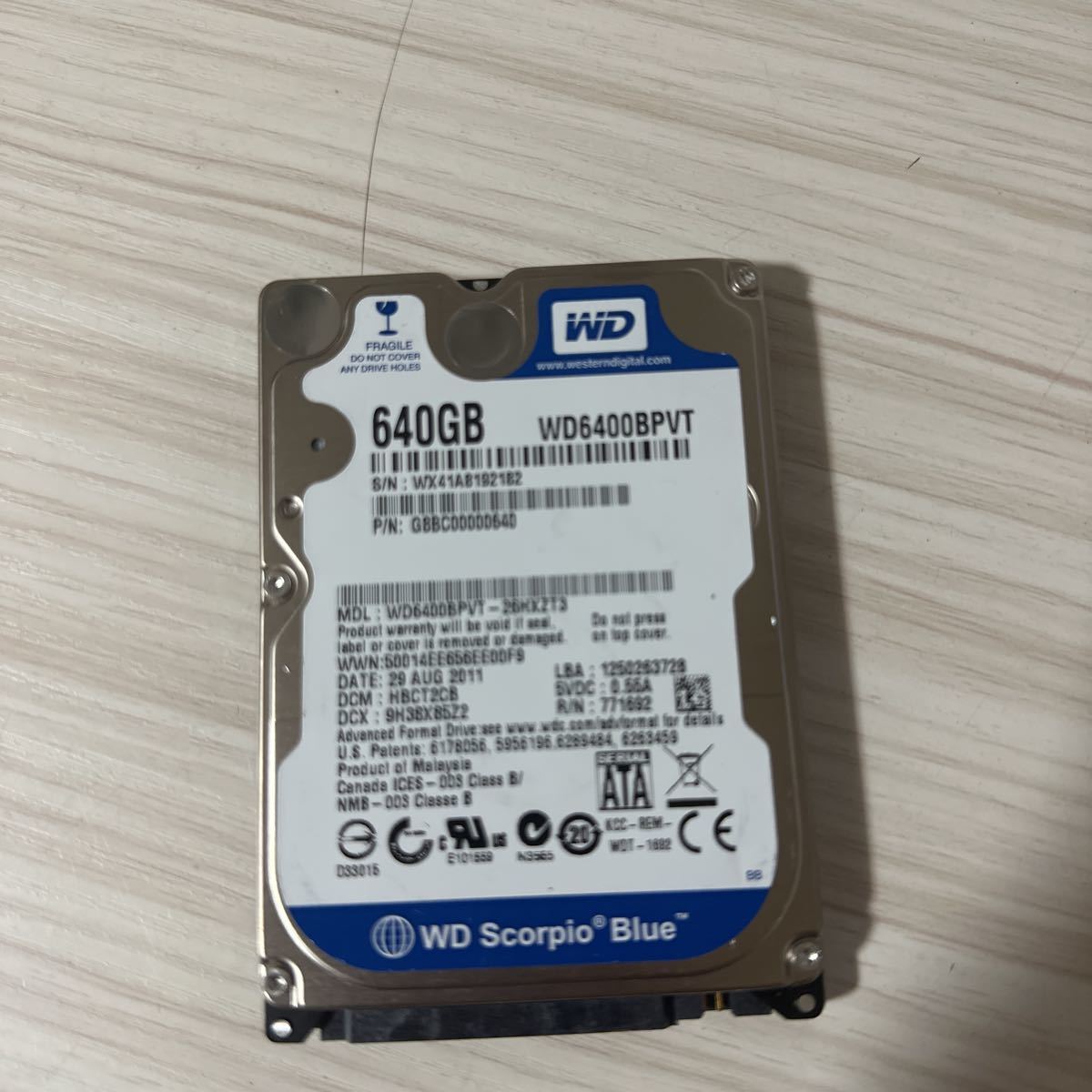 Yahoo!オークション - W98 (動作保証/使用0時間 )WDC 2.5インチHDD 640...