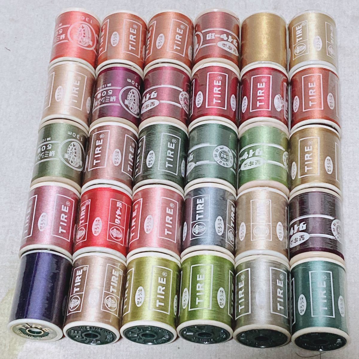 Yahoo!オークション - TIRE タイヤー印 絹ミシン糸 絹100% 130m 30個ま...