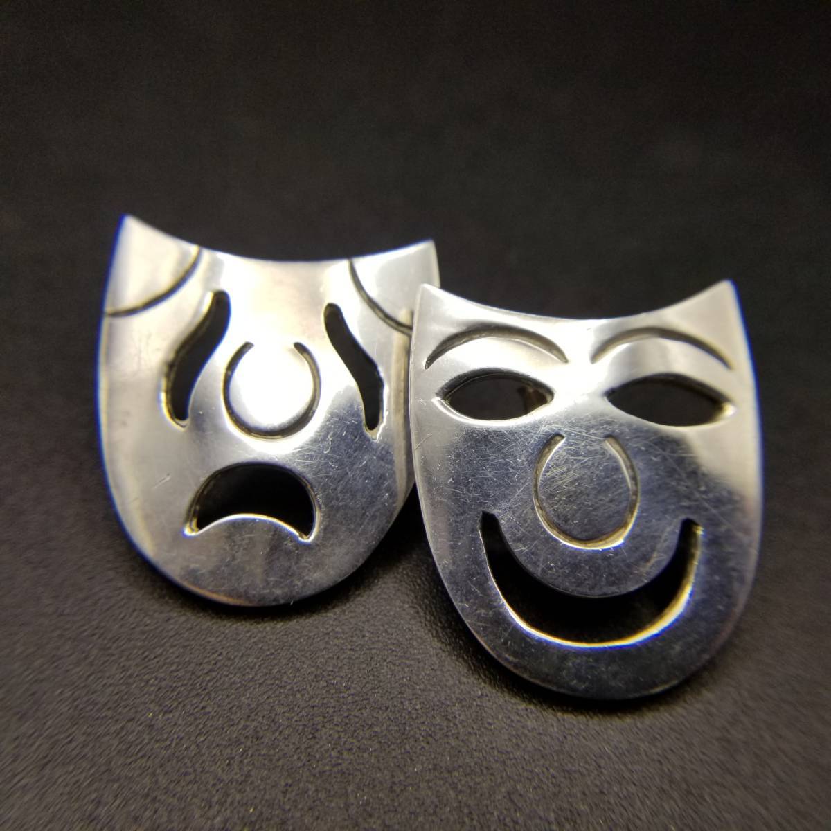 Yahoo!オークション - メキシコ 925 シルバー 喜劇/悲劇の仮面 個性派 ...