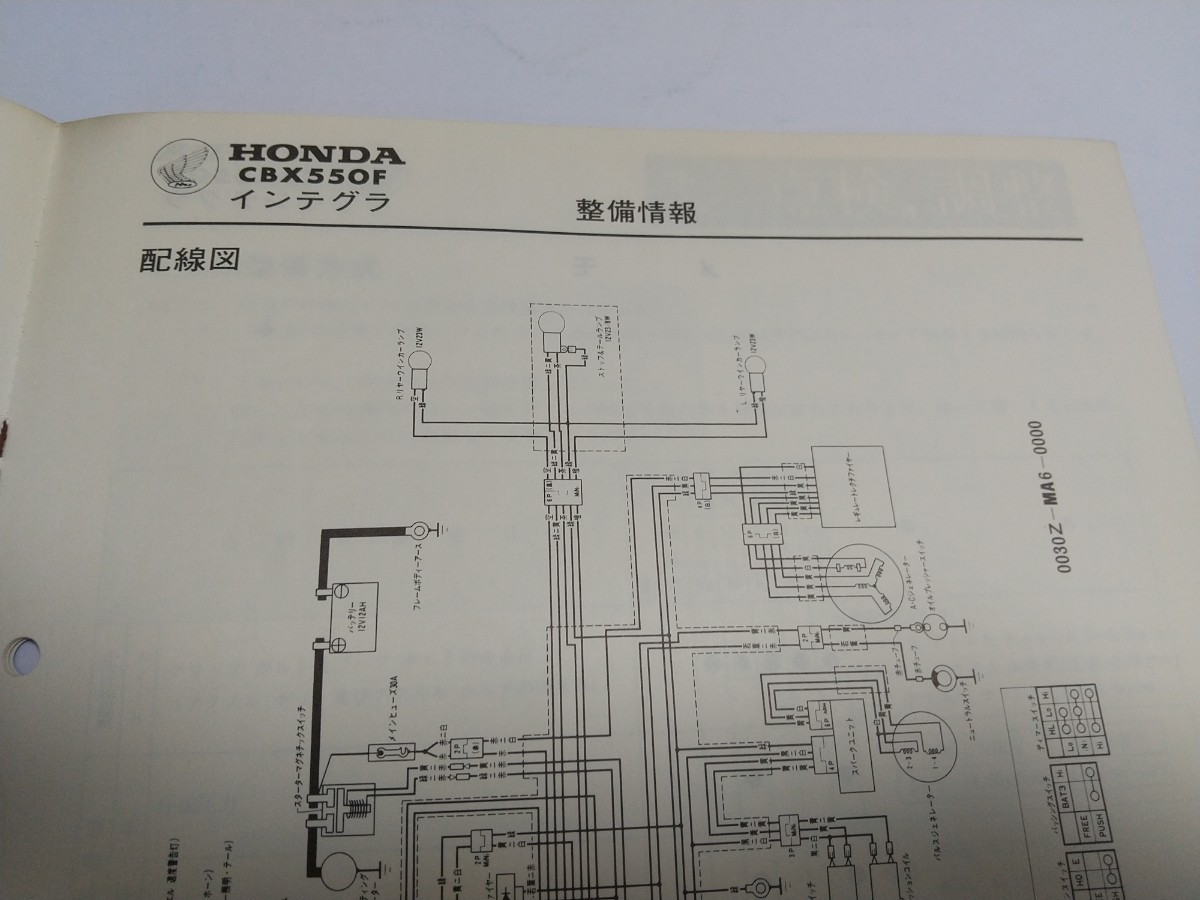 Yahoo!オークション - HONDA CBX550F INTEGRA サービス...
