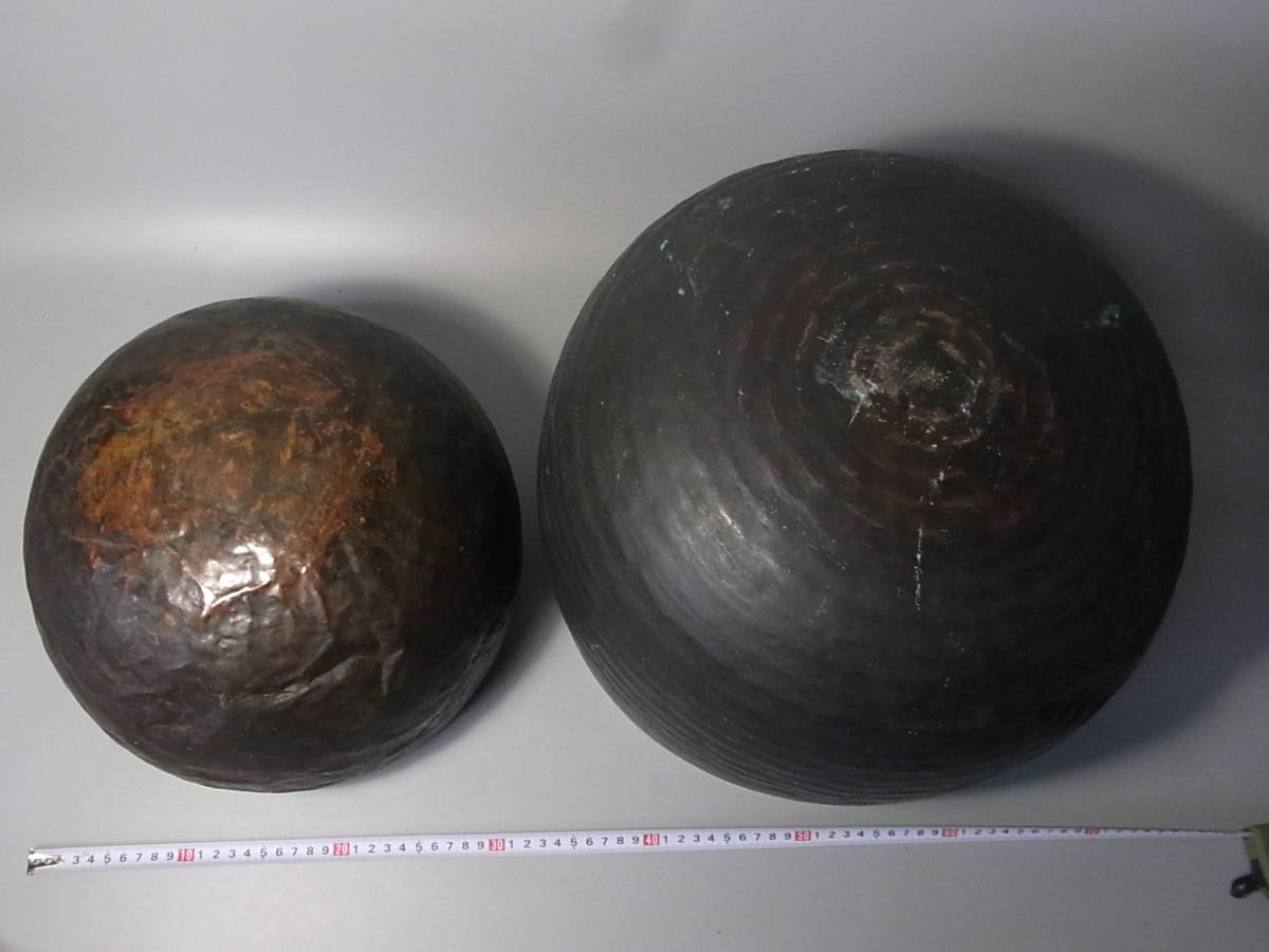 寺院蔵出し】 時代 おりん 2点/京都 金竜子作 磬子 鈴 仏具 りん 寺院蔵出し】 時代 おりん 2点/京都 金竜子作 磬子 鈴 仏具 りん