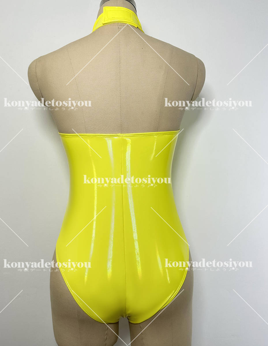日本代購代標第一品牌【樂淘letao】－LJH23047彩黄 超光沢 バックシャン ハイレグ 水着風レオタード コスプレ RQレースクイーン キャンギャル 仮装 撮影会 イベントコスチューム
