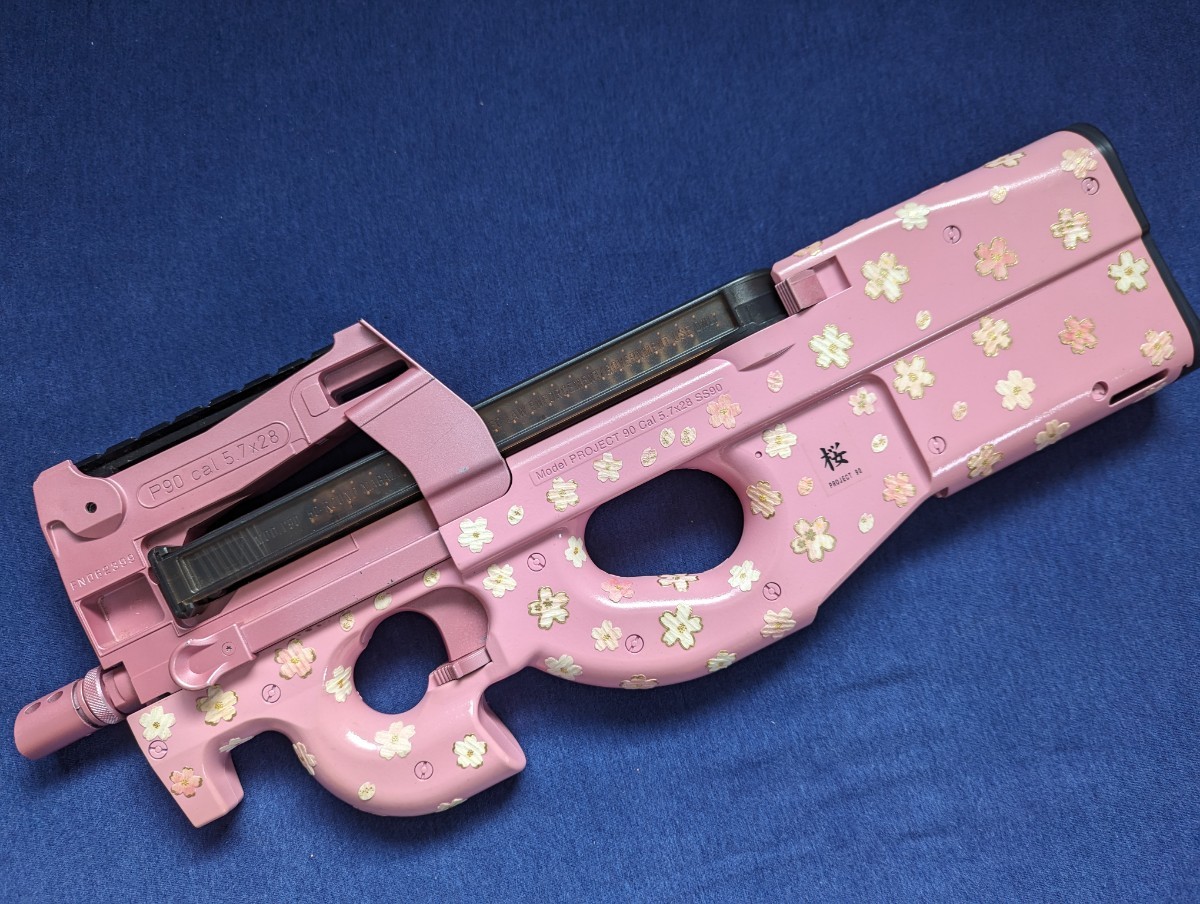 Yahoo!オークション - マルイP90 桜 ピンク 電動ガン サバゲー