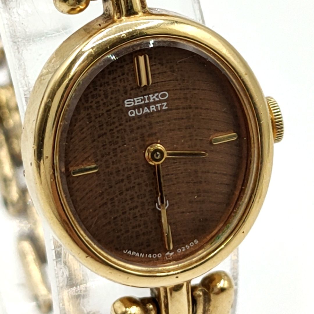 電池切れ】SEIKO セイコー クォーツ 腕時計 ブラウン文字盤 電池切れ】SEIKO セイコー クォーツ 腕時計 ブラウン文字盤