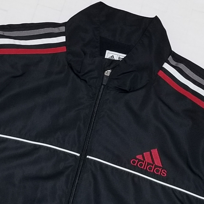 代購代標第一品牌－樂淘letao－【2way】 adidas アディダス/ 2way ワンポイント刺繍ロゴ ウィンドジャケット 裏地あり SIZE： L ブラック